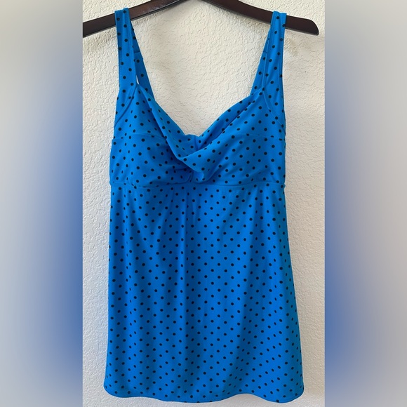 Gabar | Swim | Gabar Blue Polka Dot Swim Dress Pc Swimsuit Sz 14 Twist ...